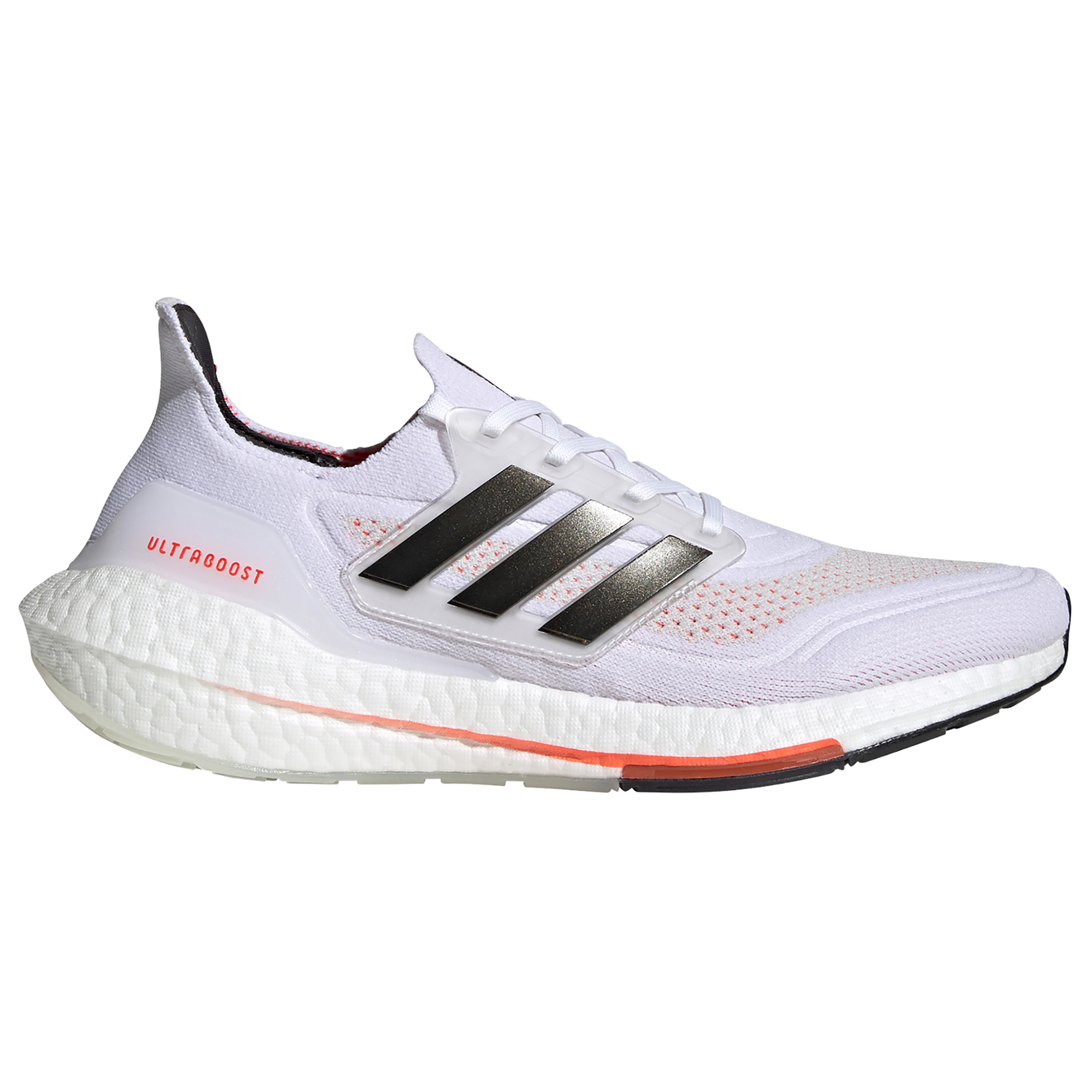 adidas Men's Ultraboost 21 - Ftwr White/Core Black/Solar Red - Running Bath