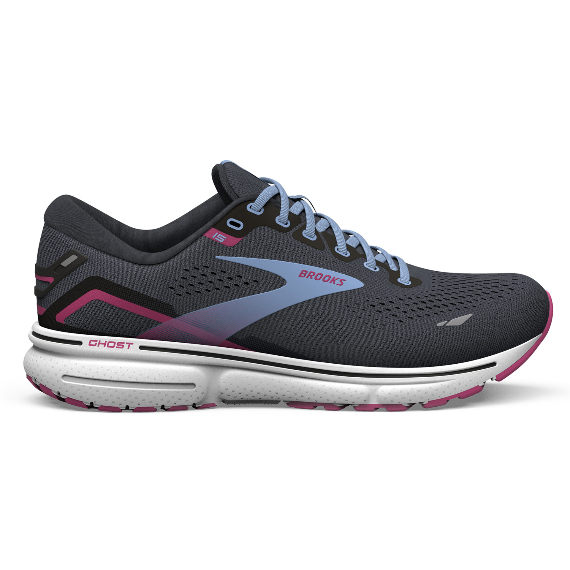 Brooks Women's Ghost 15 - Ebony/Open Air/Lilac Rose - Running Bath