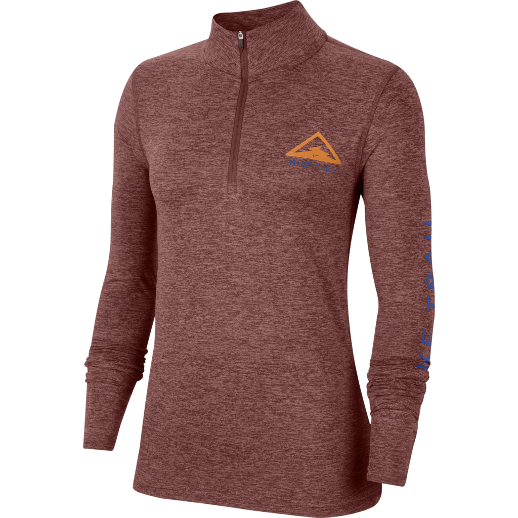 Nike Women's 1/2-Zip Trail Running Top - Claystone Red/Reflective ...