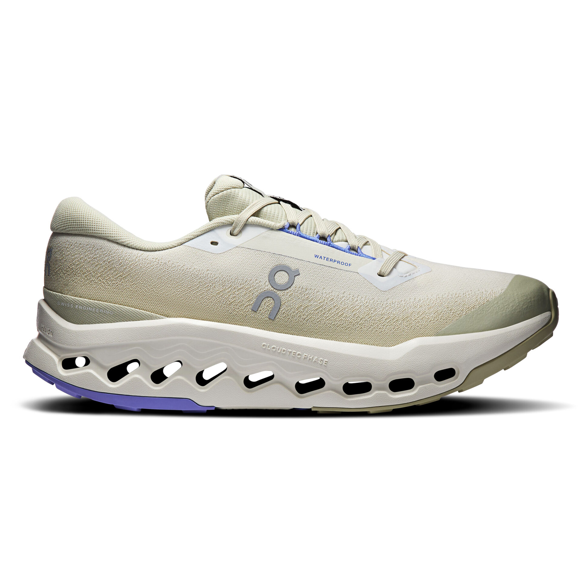 On Men's Cloudsurfer Trail 2 Waterproof - Ghost/Chalk | Running Bath