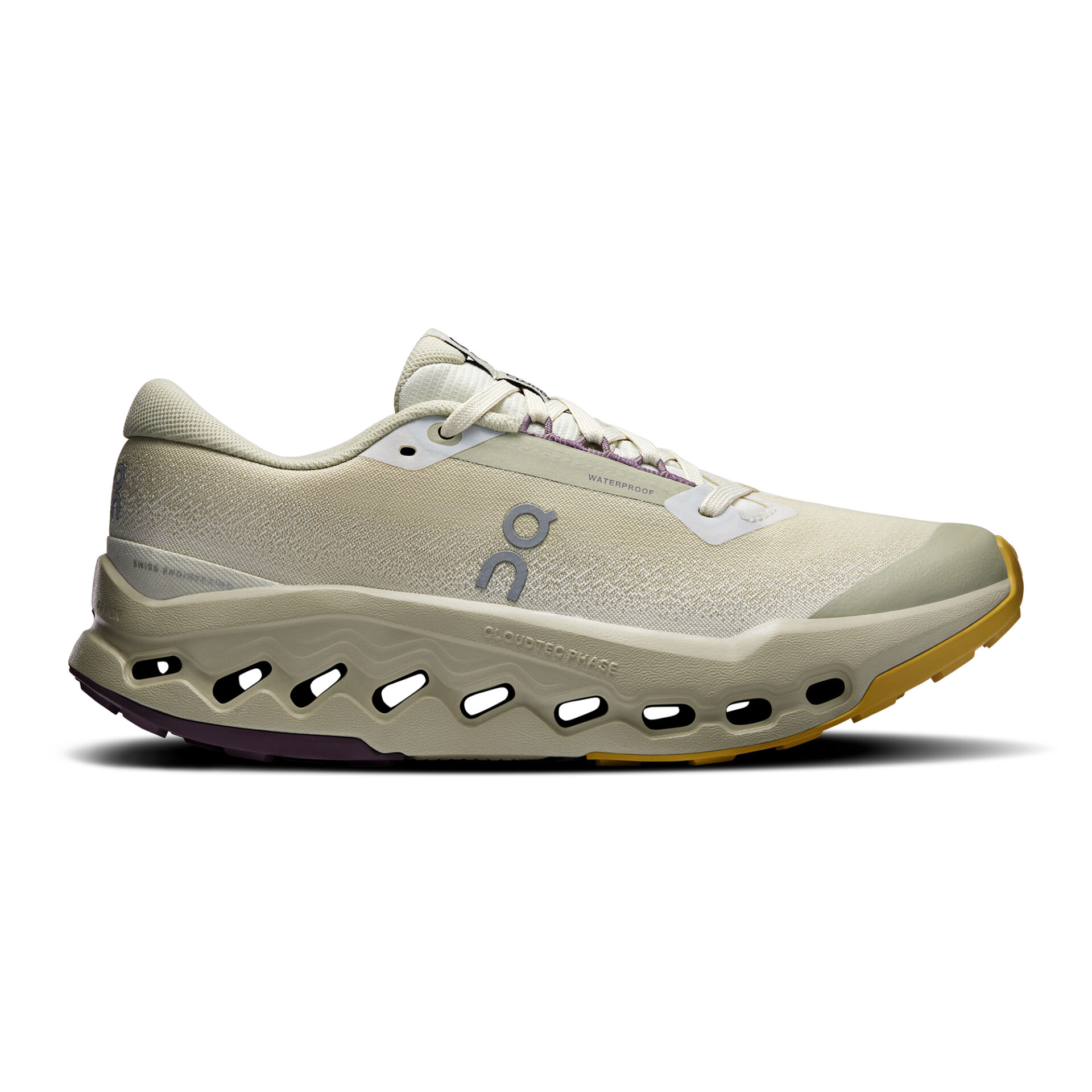 On Women's Cloudsurfer Trail 2 Waterproof - Ghost/Chalk | Running Bath