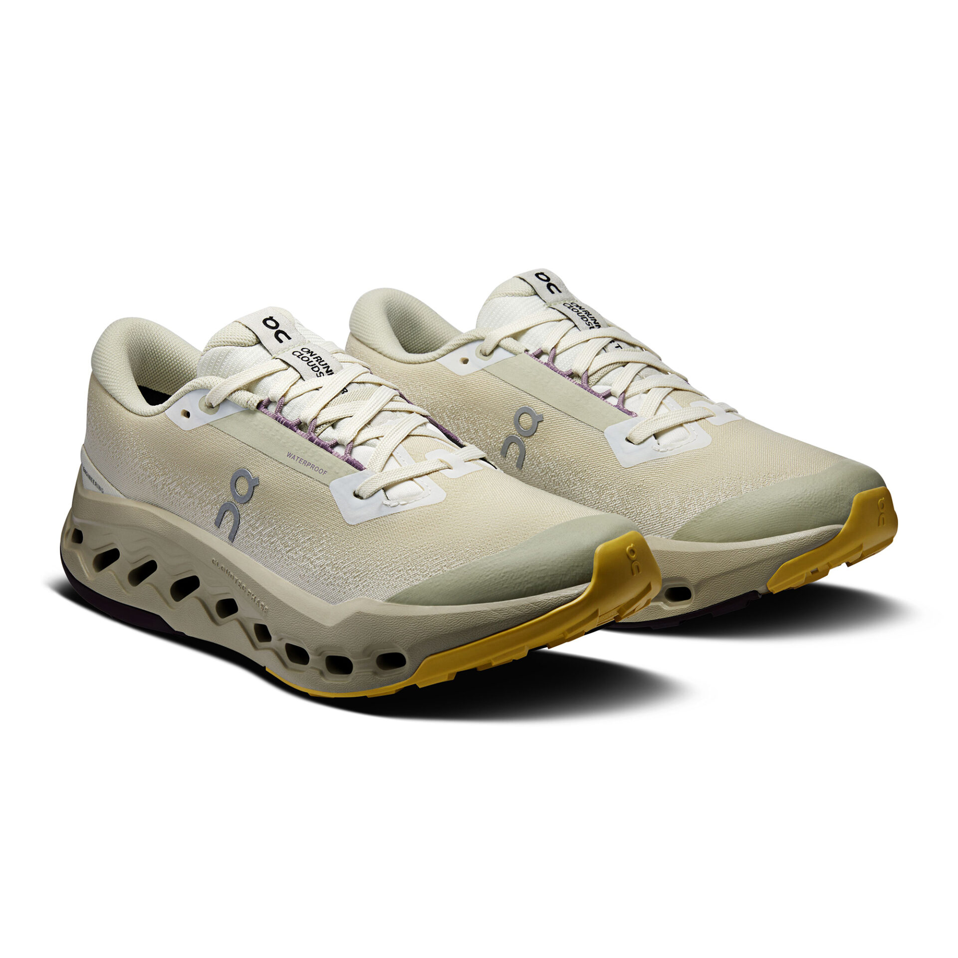 On Women's Cloudsurfer Trail 2 Waterproof - Ghost/Chalk | Running Bath