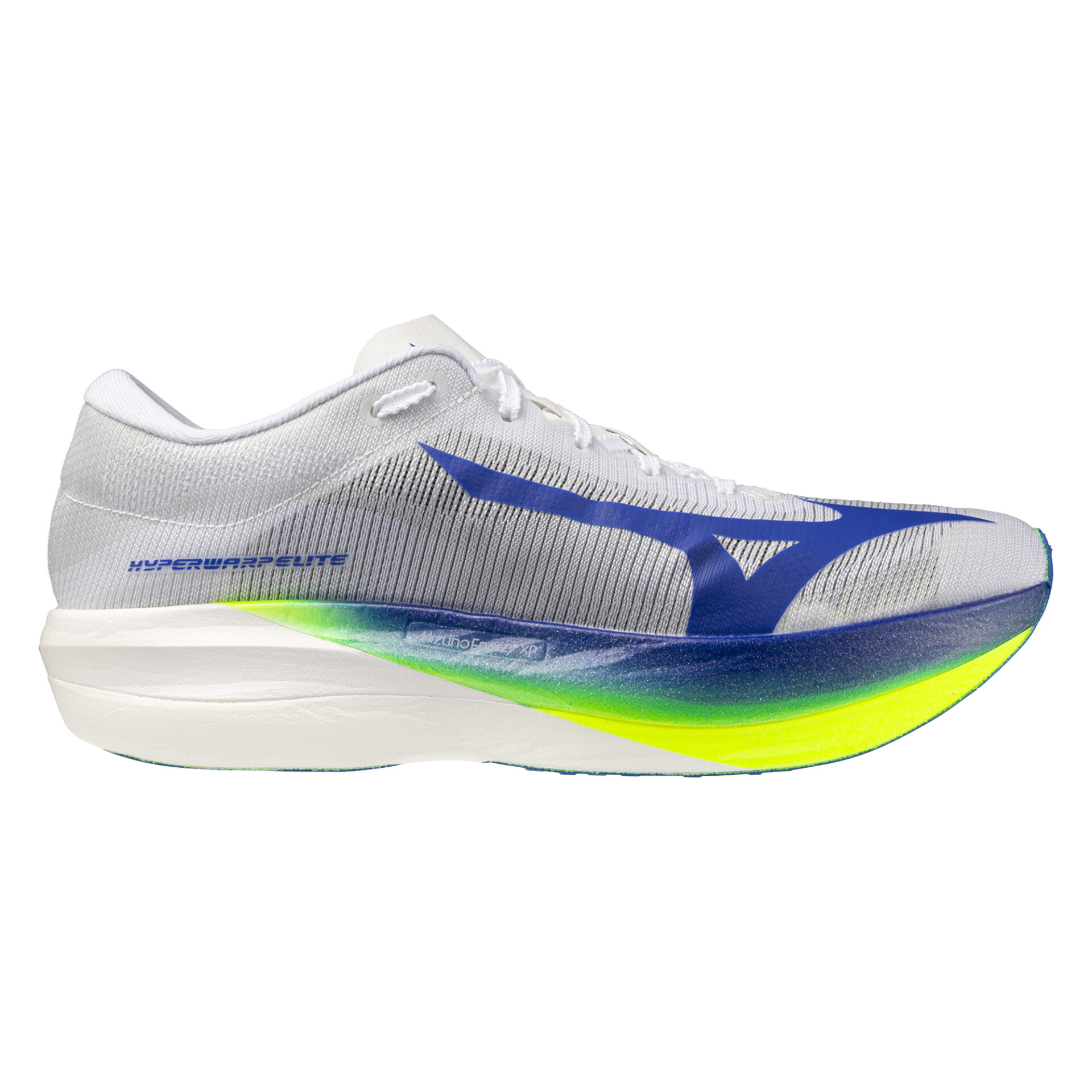 Mizuno Hyperwarp Elite - White/Lightning Yellow/Hyper Blue | Running Bath